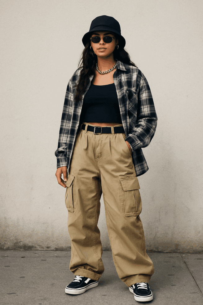 Baggy Jeans and Cargo Pants for Women: 90s Fashion, Streetwear, and ...